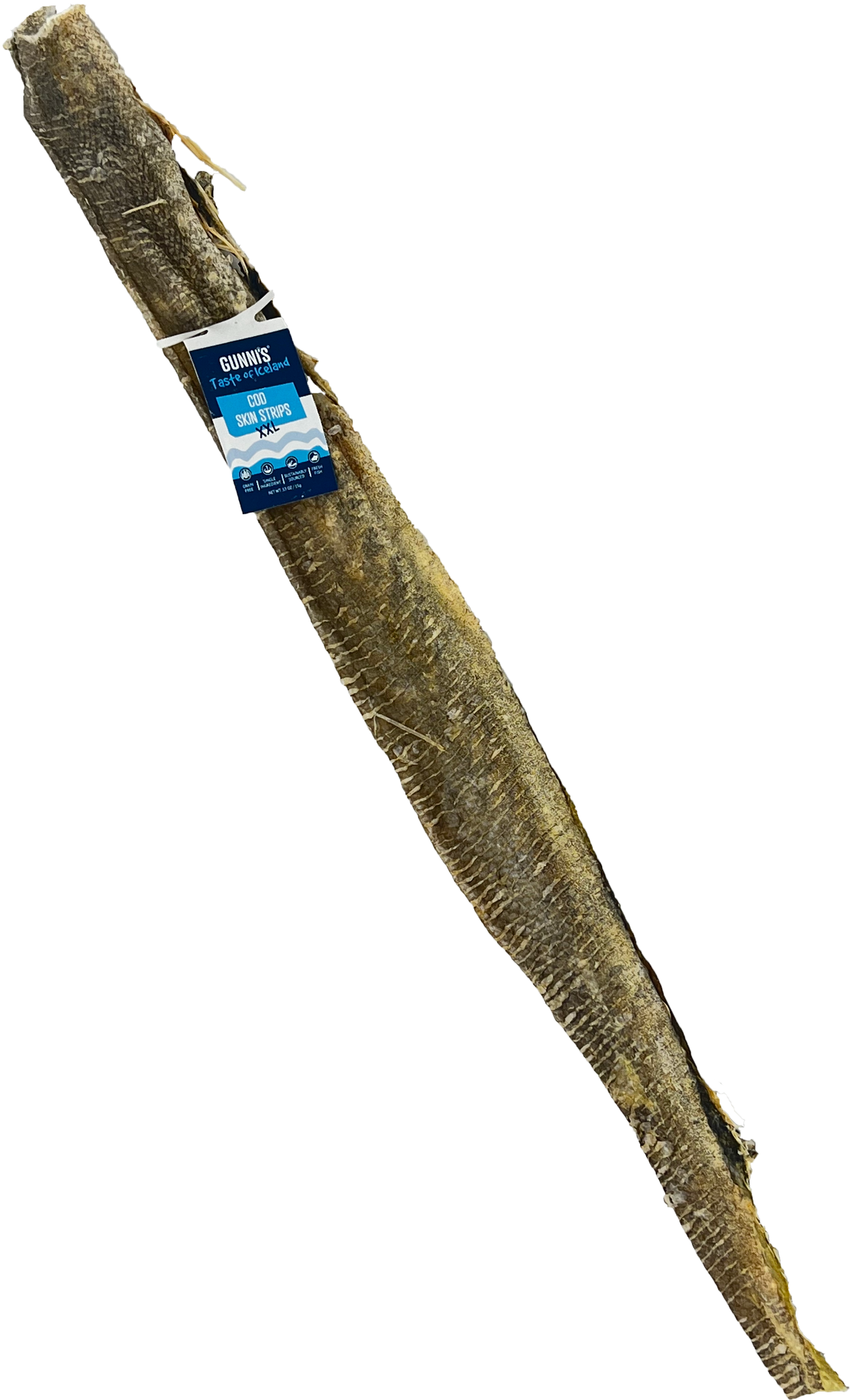 Gunni's Cod Skin Strips XXL - Air-Dried, Icelandic Fish Chews – Gunnis Pet